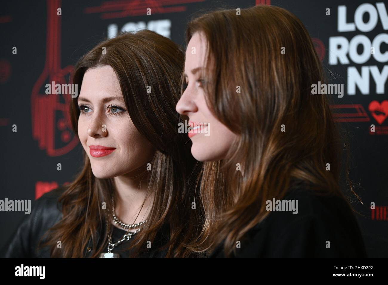 New York, USA. 10th Mar, 2022. Rebecca Lovell (L) and Megan Lovell of ...