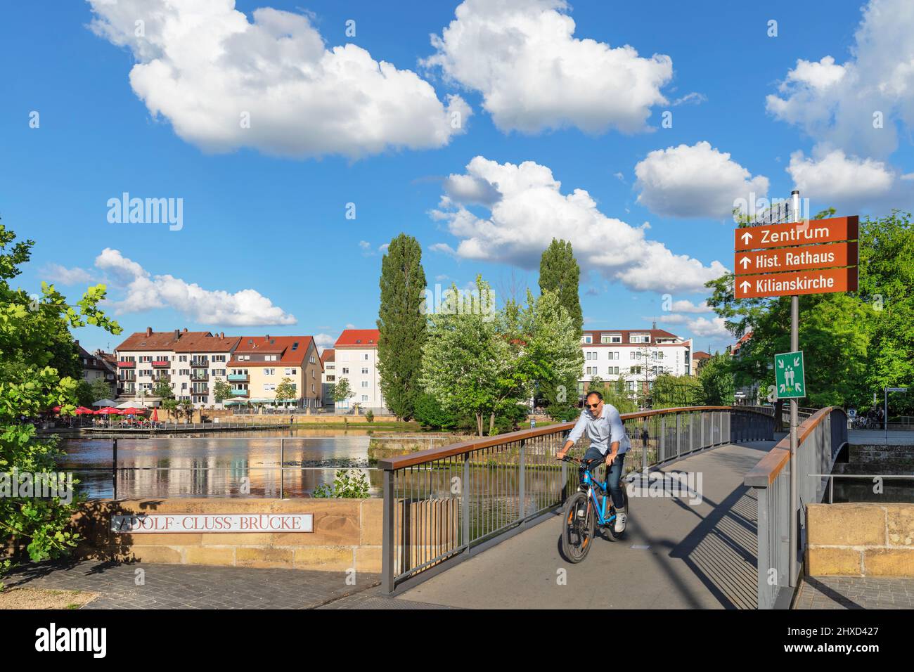 Adolf Cluss Bridge at Experimentaplatz, Heilbronn, Baden-Württemberg ...