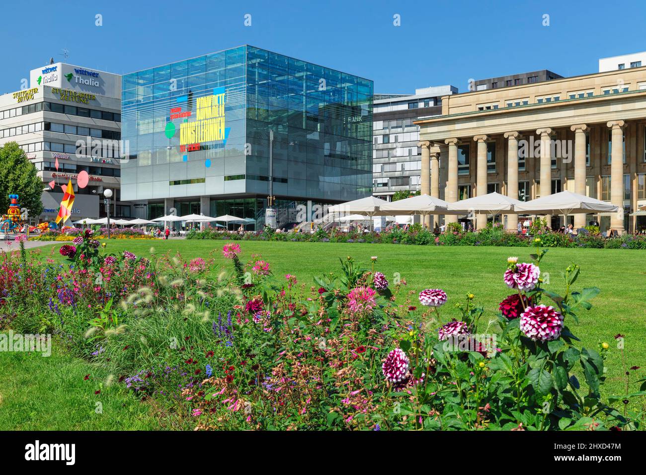 Palace square with art museum and konigsbau hi-res stock photography and images - Alamy