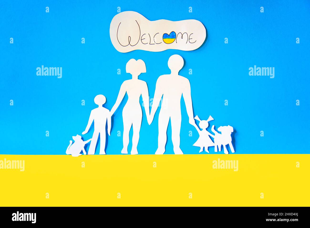 ukrainian families are welcome with their children and pets. paper ...