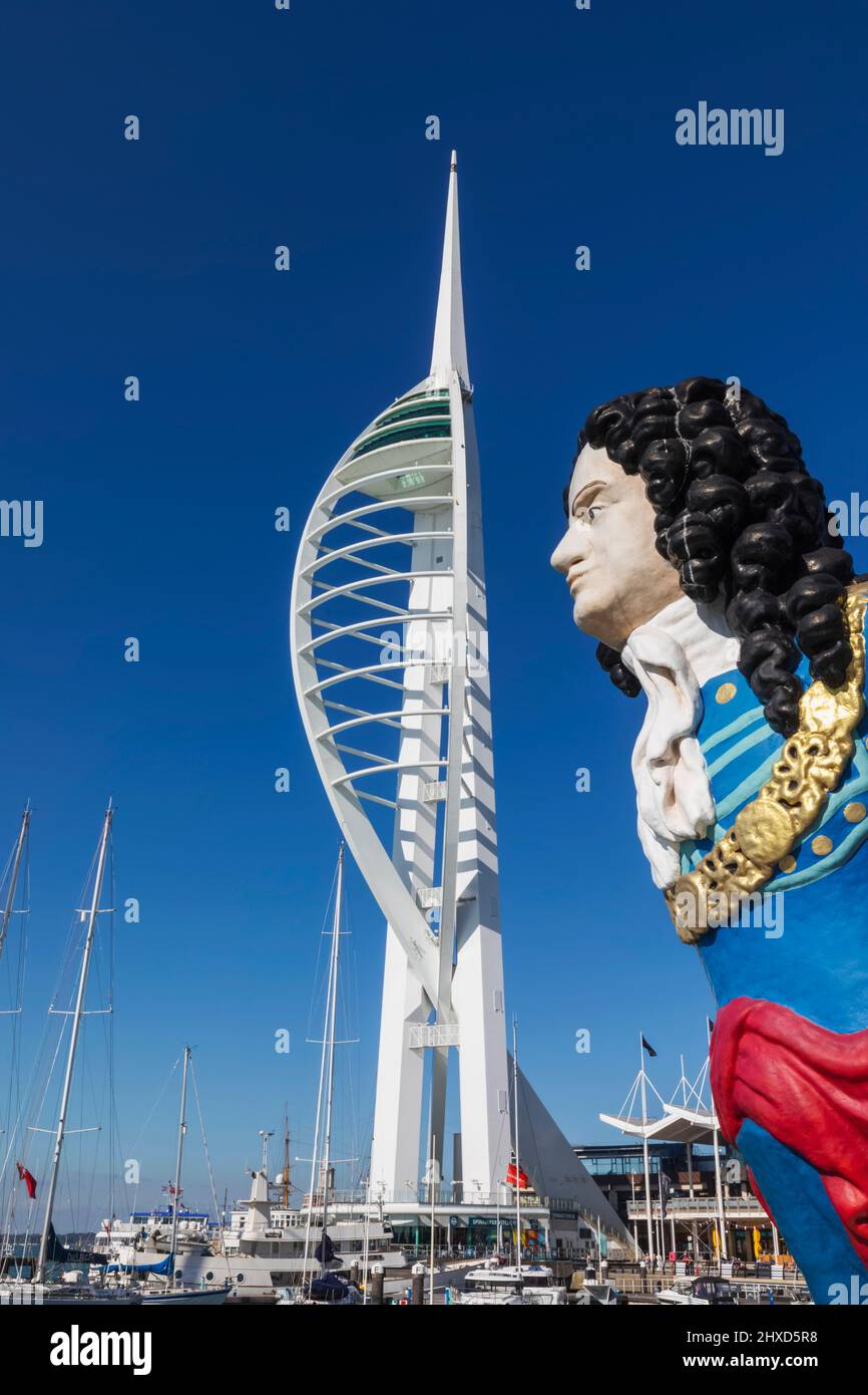 Daytime view of ships figurehead the spinnaker tower gunwharf quays hi ...