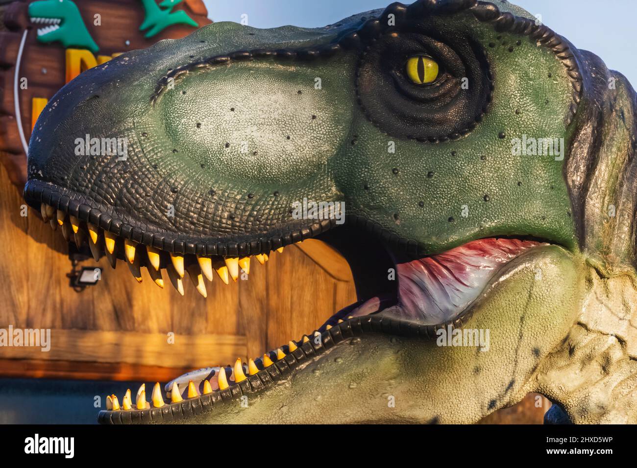 England, Isle of Wight, Sandown, Sandham Gardens, Dino Islands Mini ...