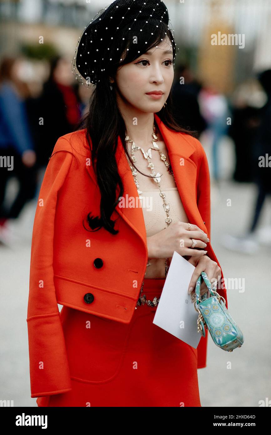 Street style, arriving at Dior Fall-Winter 2022-2023 show, held at ...