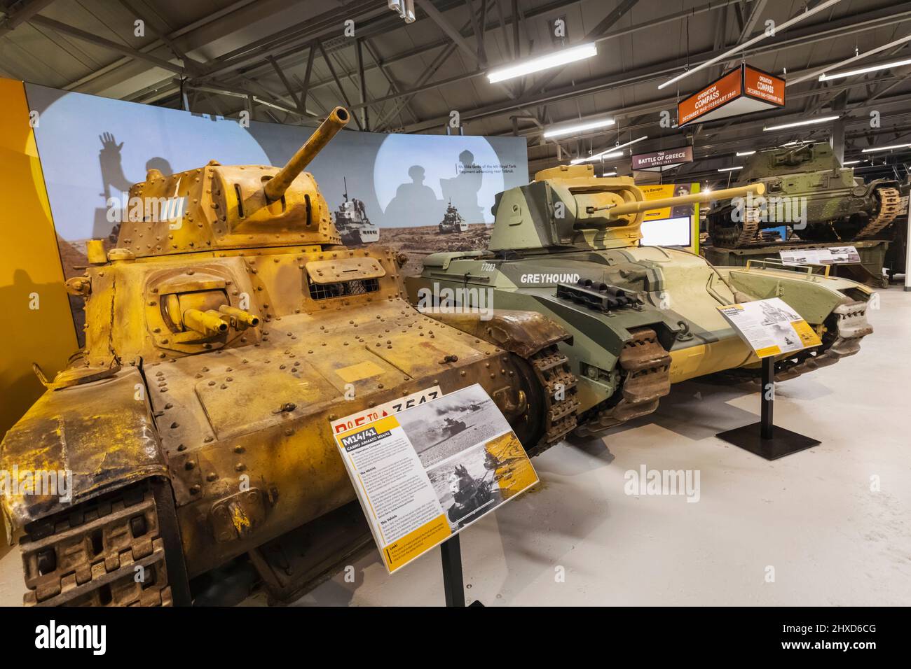 England, Dorset, Bovington Camp, The Tank Museum, Display of Tanks ...