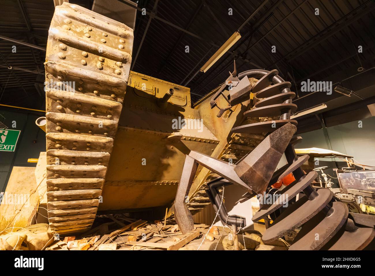 England, Dorset, Bovington Camp, The Tank Museum, Display of WWI Tank ...