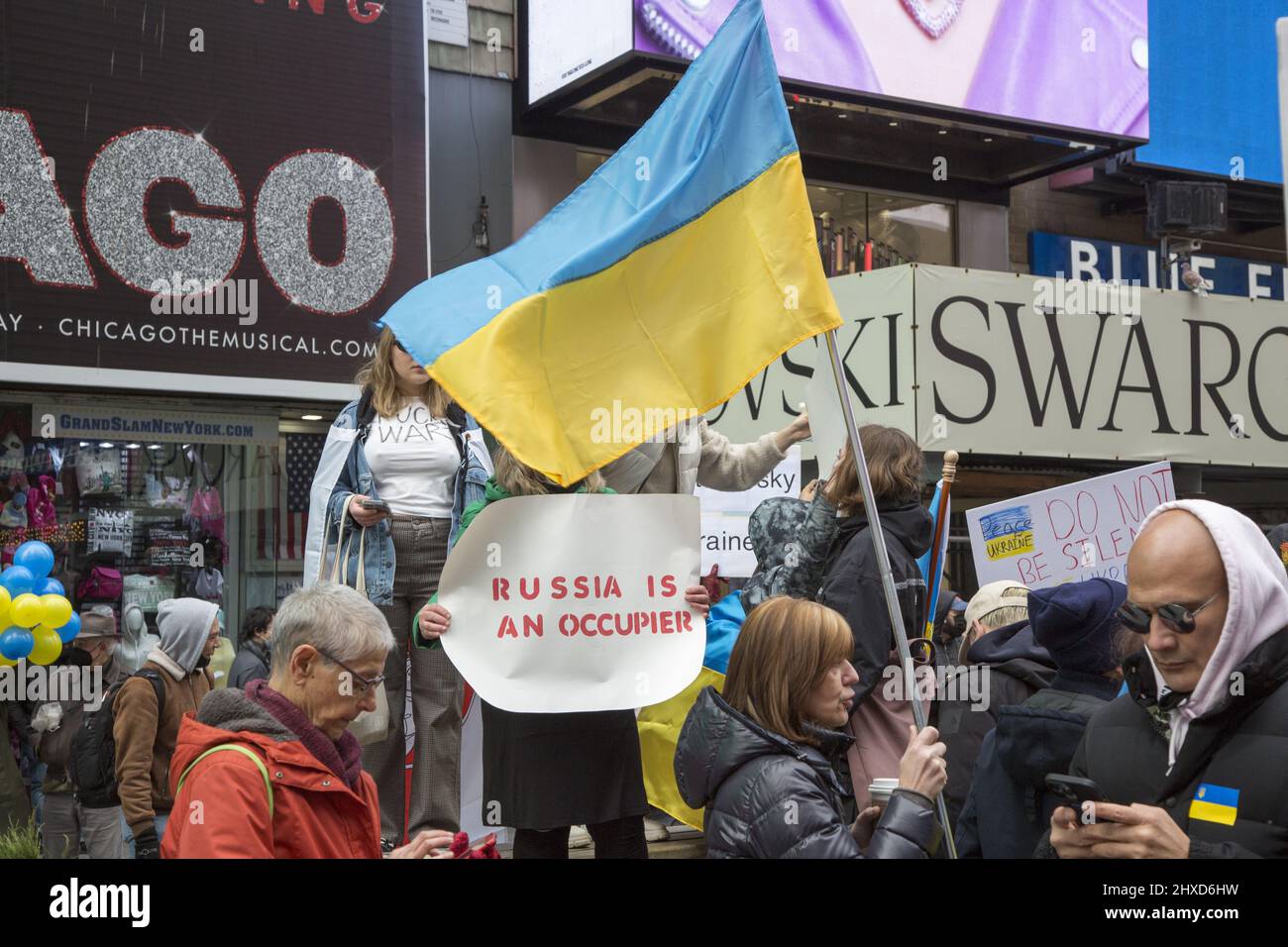 "Stand With Ukraine" demonstration in Times Square in New York City ...