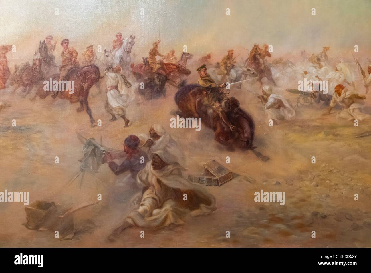 England, Dorset, Dorchester, The Keep Military Museum, Painting of The ...