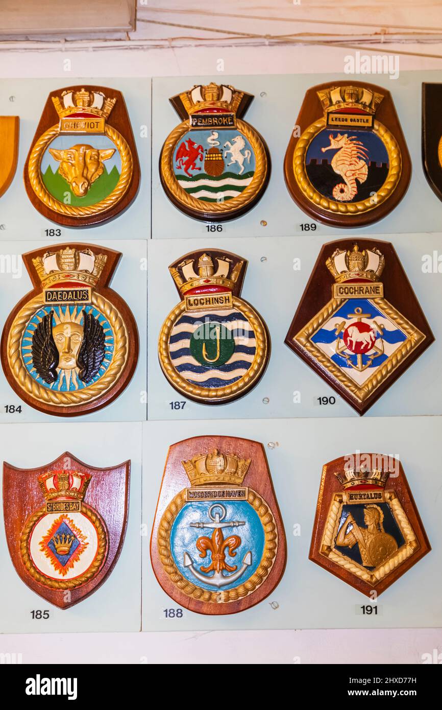 Display of royal navy crests hi-res stock photography and images - Alamy
