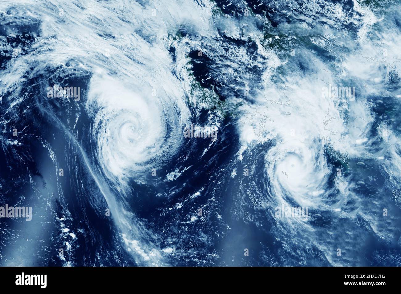 Typhoon from space. Elements of this image furnished by NASA. High ...