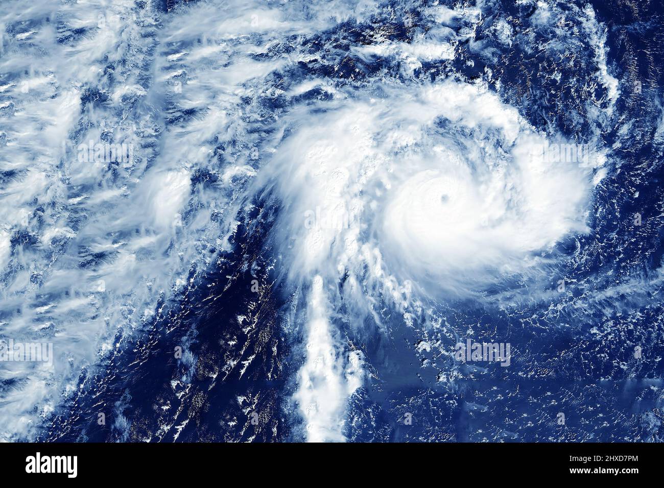 Typhoon from space. Elements of this image furnished by NASA. High ...
