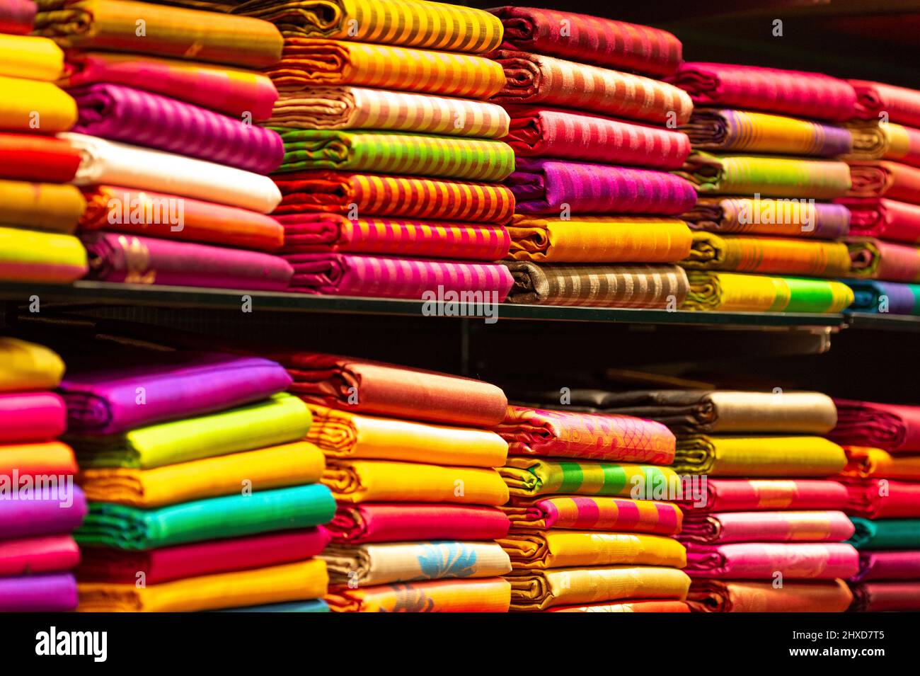Colorful sarees in a store in Rajapalayam, India Stock Photo - Alamy