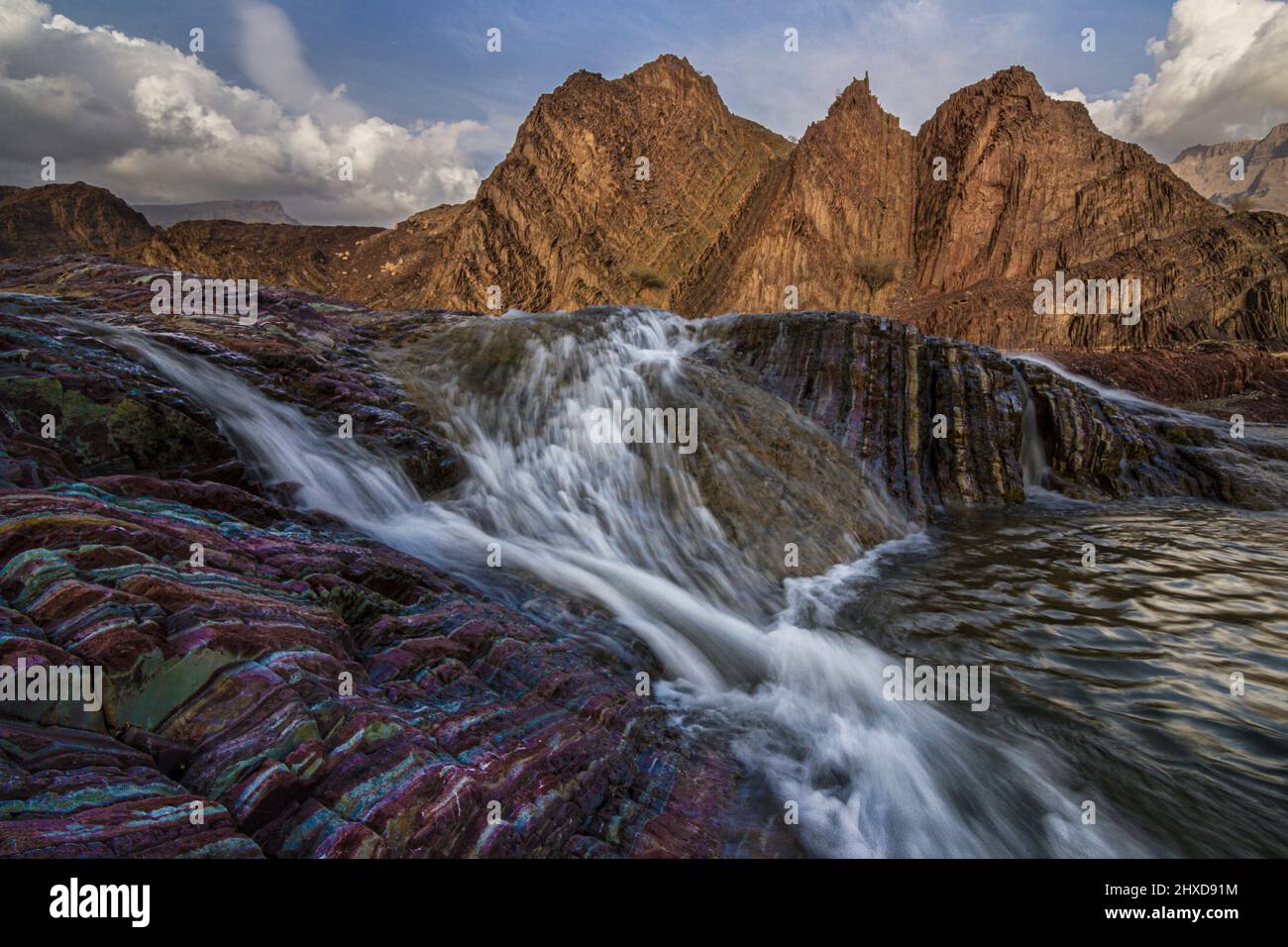 Wadi Al Arabiyin waterfall in the Sultanate of Oman, tourist places in ...