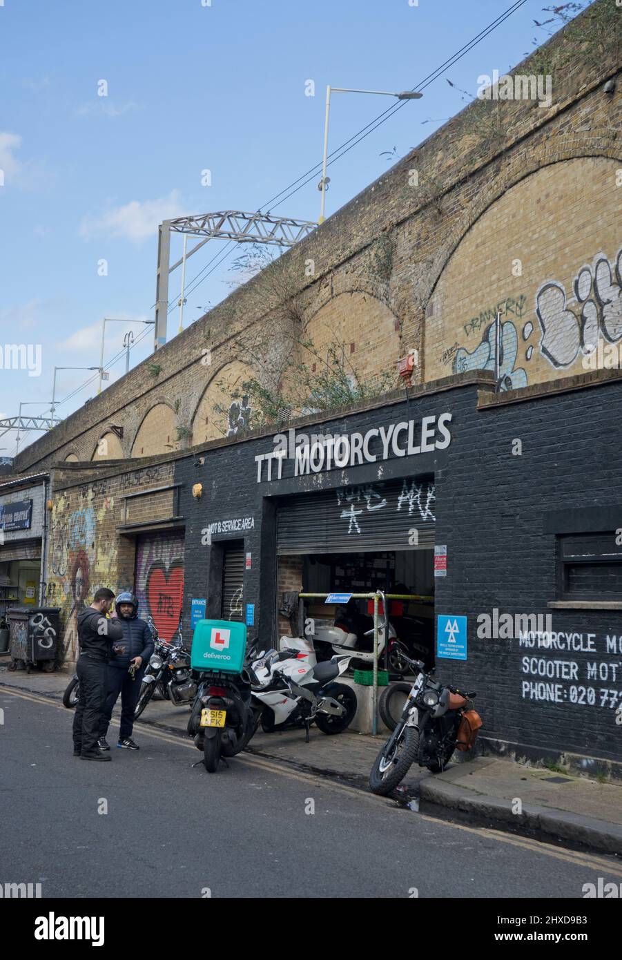 Small business and garages redeveloped under railway arches by train ...