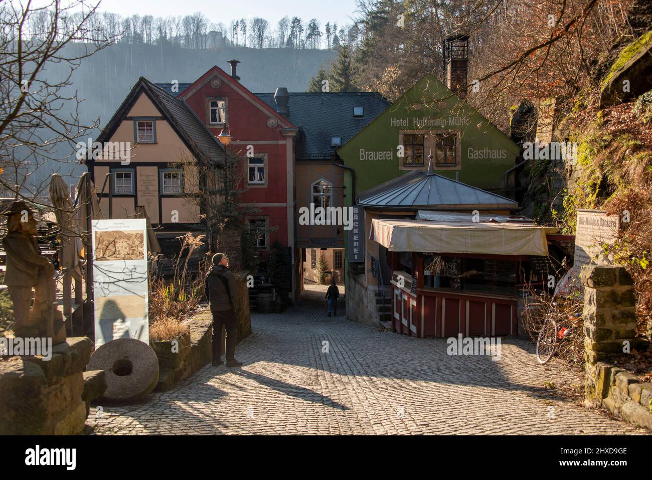Mühlenhof Schmilka, historical mill, Schmilka, Saxony, Germany Stock ...