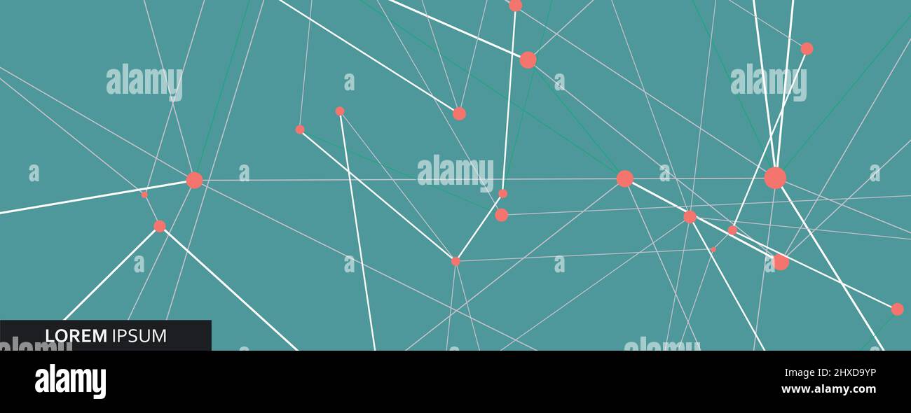 Vector banner design with connecting dots and lines and network ...