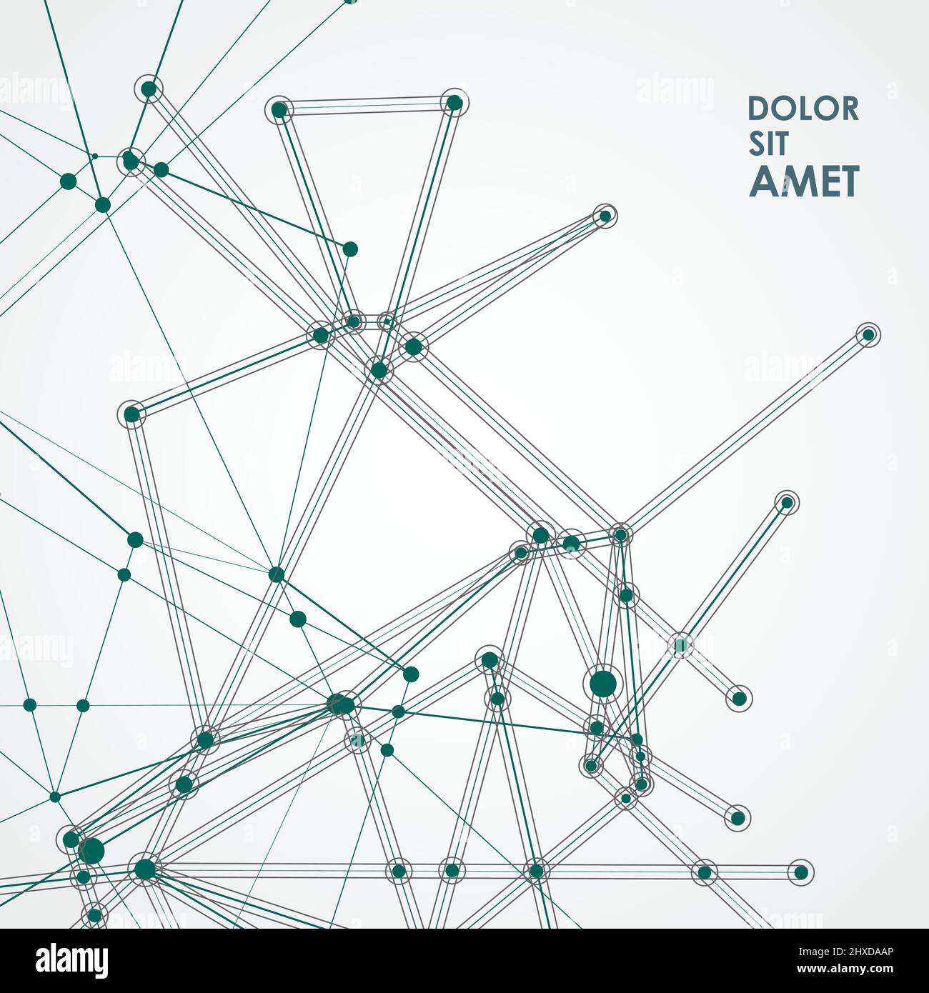 Vector connecting structure with dots and lines and geometric ...