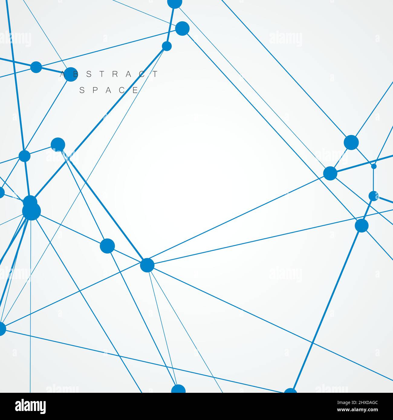 Vector connecting structure with dots and lines and geometric ...