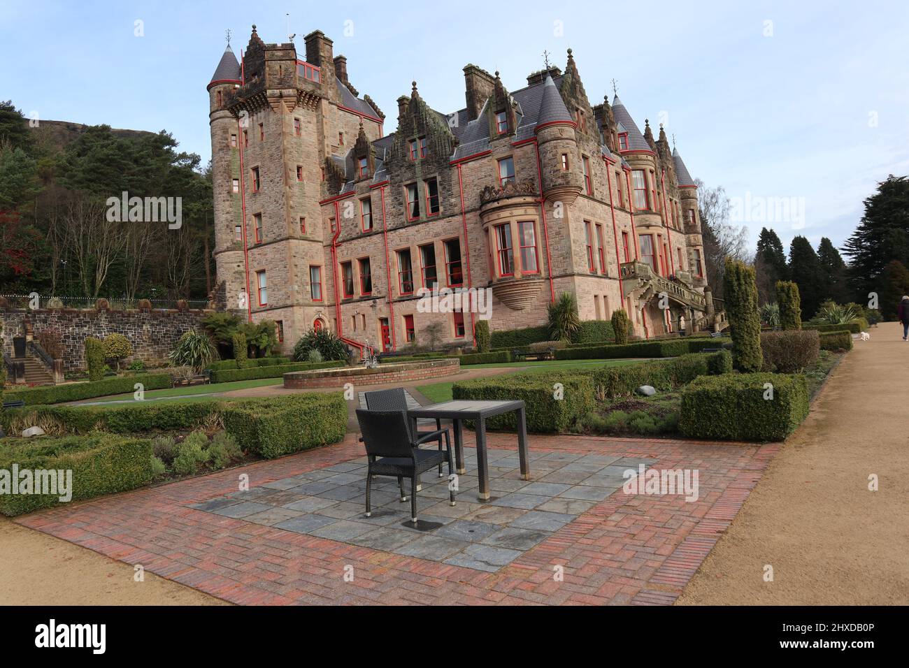 A corner view of Belfast Castle Stock Photo - Alamy