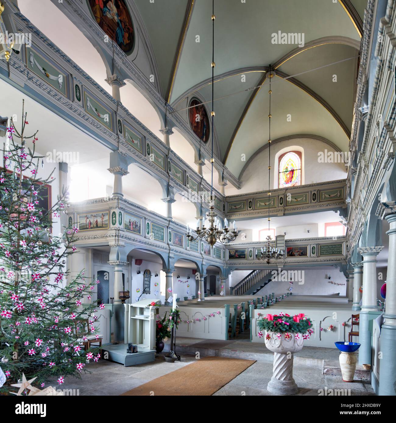 Trinitatis church, interior, altar, gallery, Advent, Christmas ...