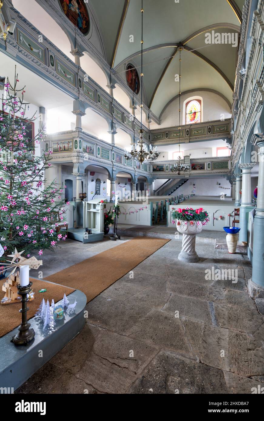 Trinitatis church, interior, altar, gallery, Advent, Christmas ...