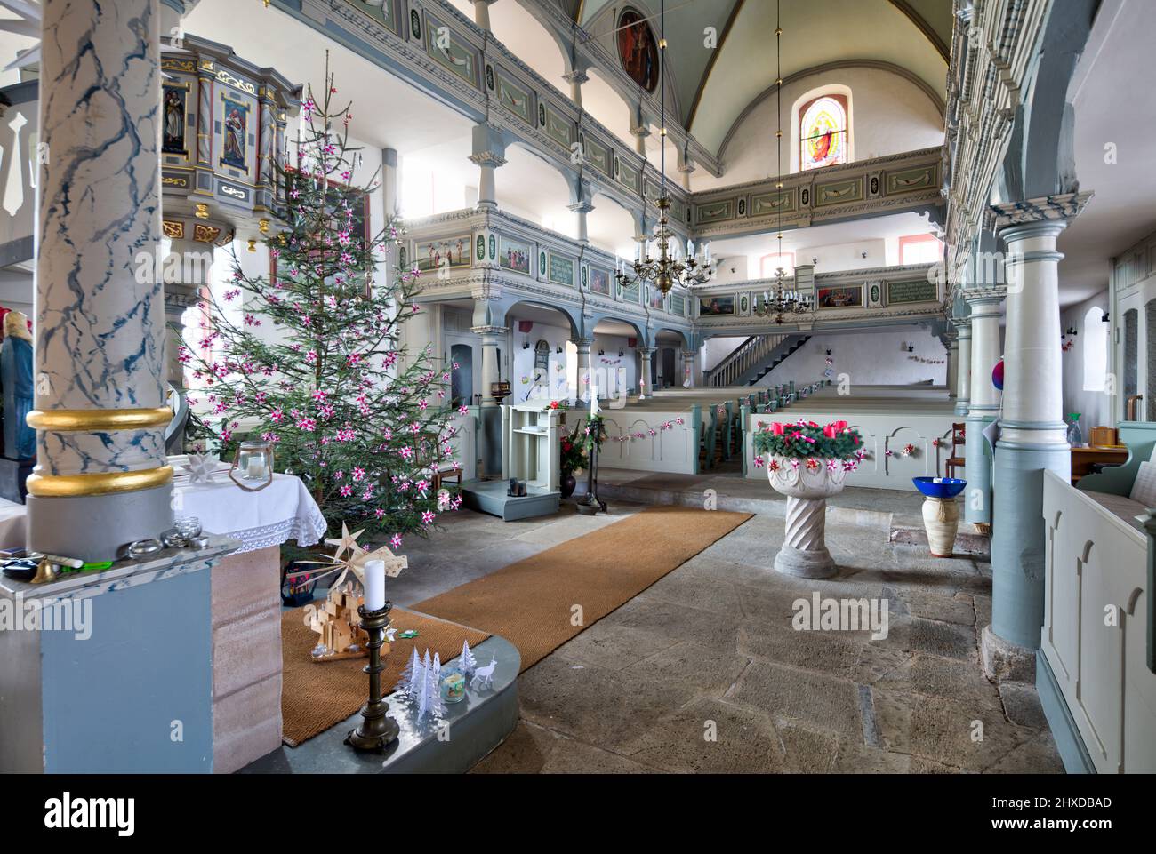 Trinitatis church, interior, altar, gallery, Advent, Christmas ...