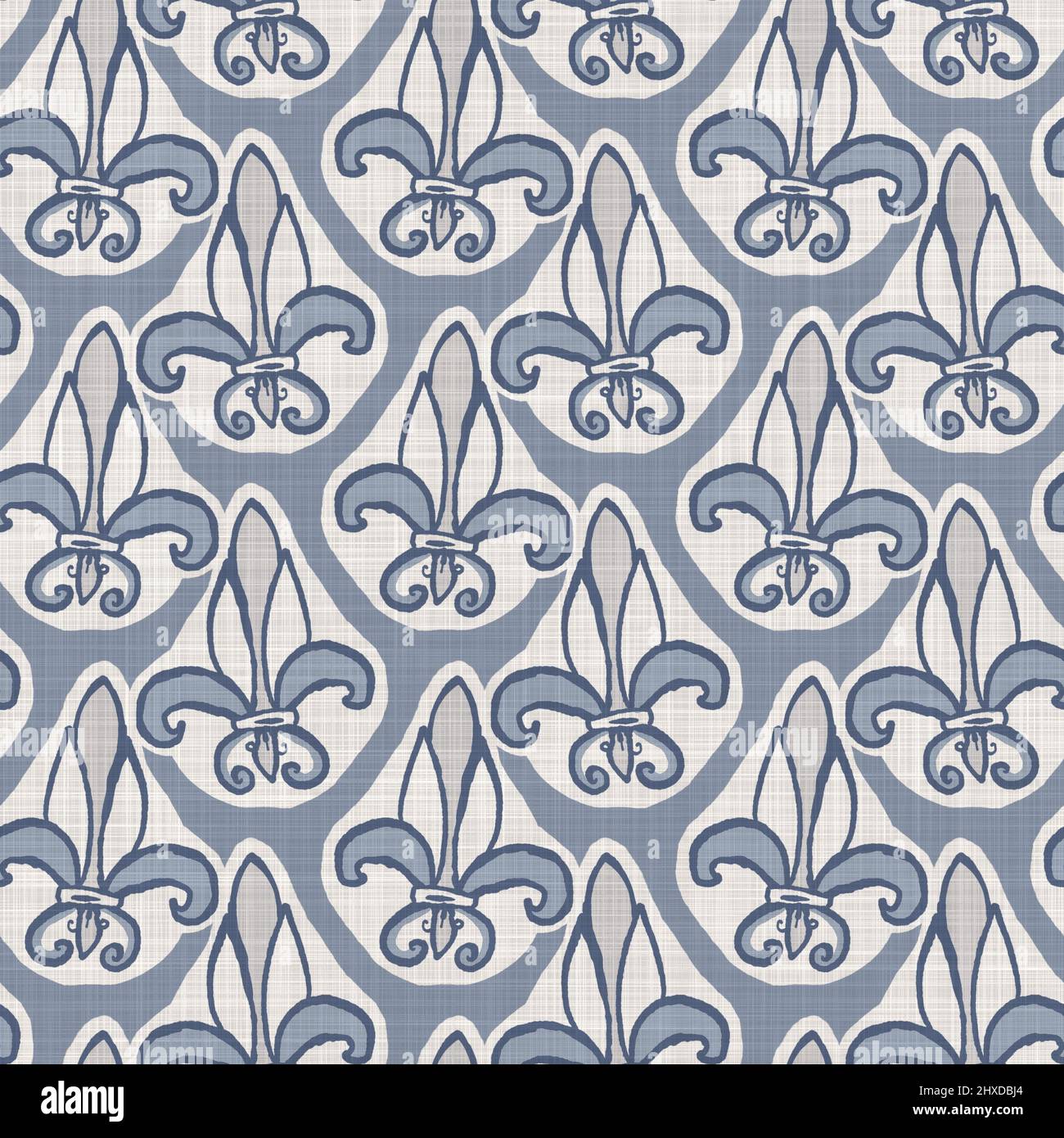 French fleur de lis royal lily seamless pattern. Farmhouse cottage ...