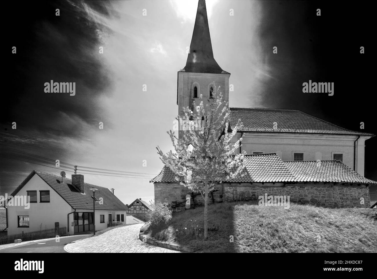 Saint Bartholomew Church, Kirchberg, church, village view, Nassach ...