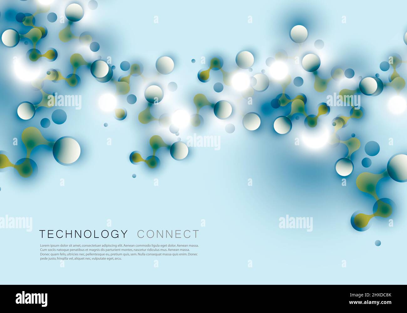 Abstract connection science and technology background with dots and ...