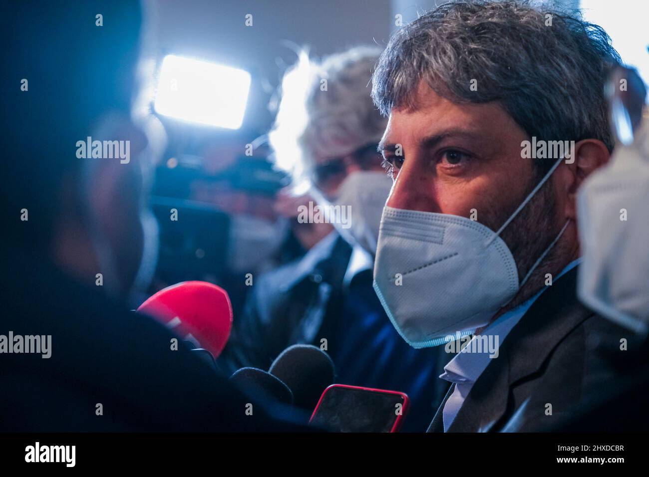 The President of the Chamber of Deputies Roberto Fico meets the ...