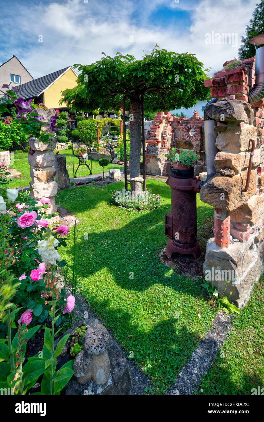 Garden, garden complex, rock garden, idyll, summer, reportage, Baunach ...