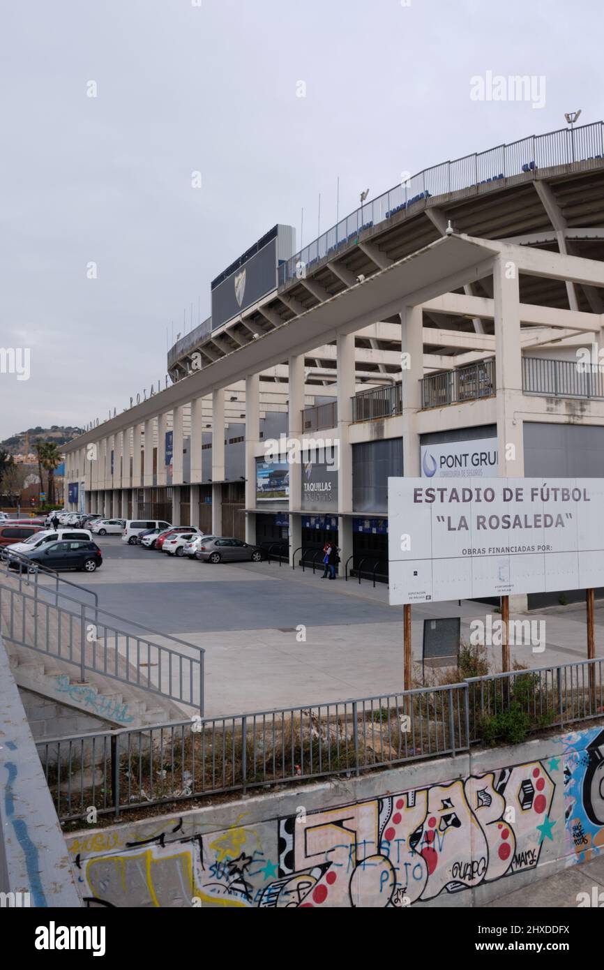 La Rosaleda stadium, Malaga, Spain Stock Photo - Alamy