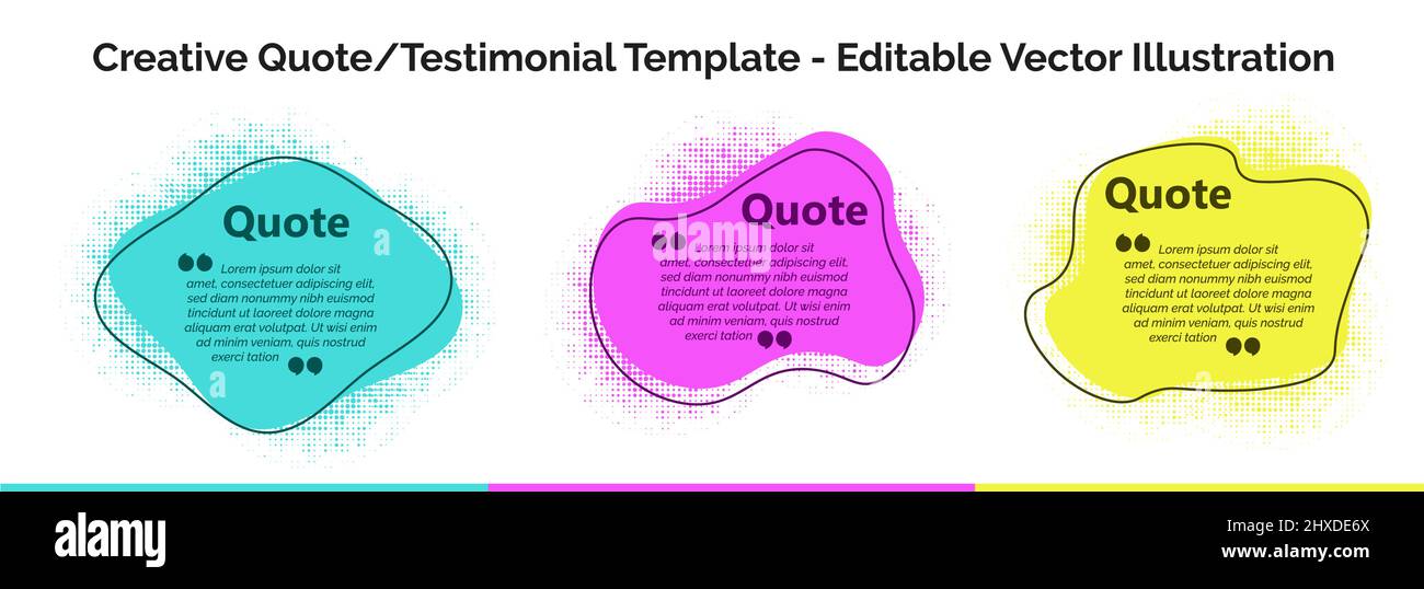 Creative editable vector quote, Quotation bubble, Banner illustration ...