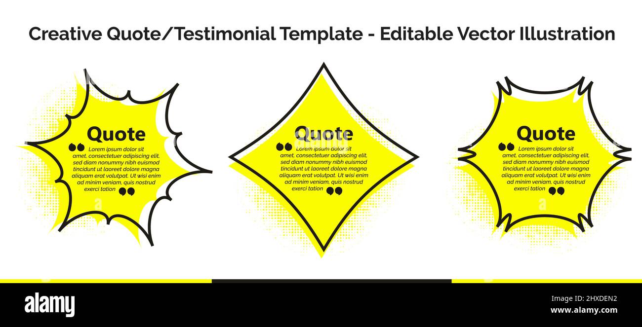 Creative editable vector quote, Quotation bubble, Banner illustration ...