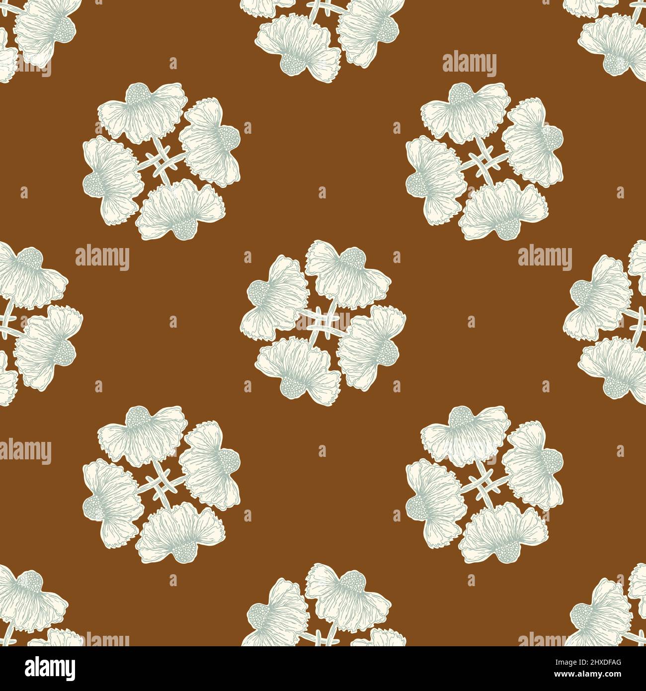 Gender neutral floral seamless vector background. Simple whimsical 2 ...