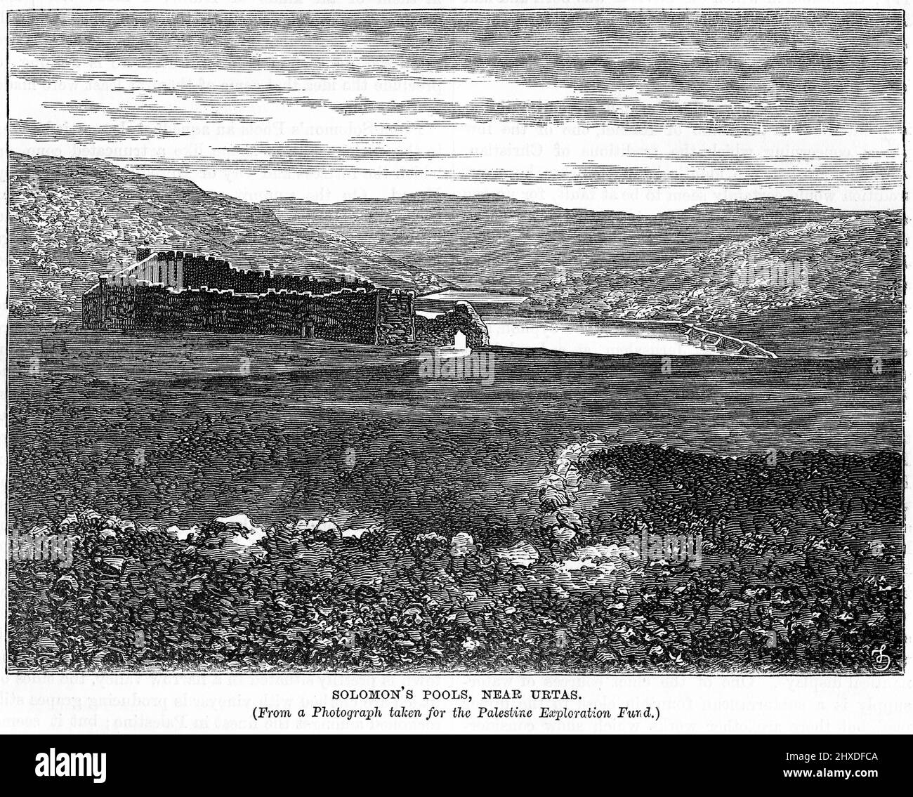 Engraving of Solomon's Pools near Urtas, now known as Artas, a ...