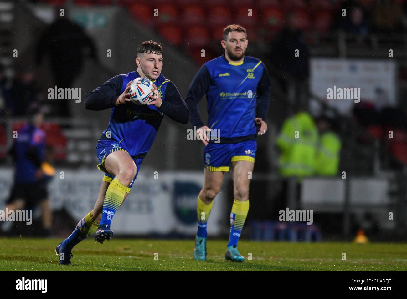 George Williams #7 of Warrington Wolves during the warm up Stock Photo ...