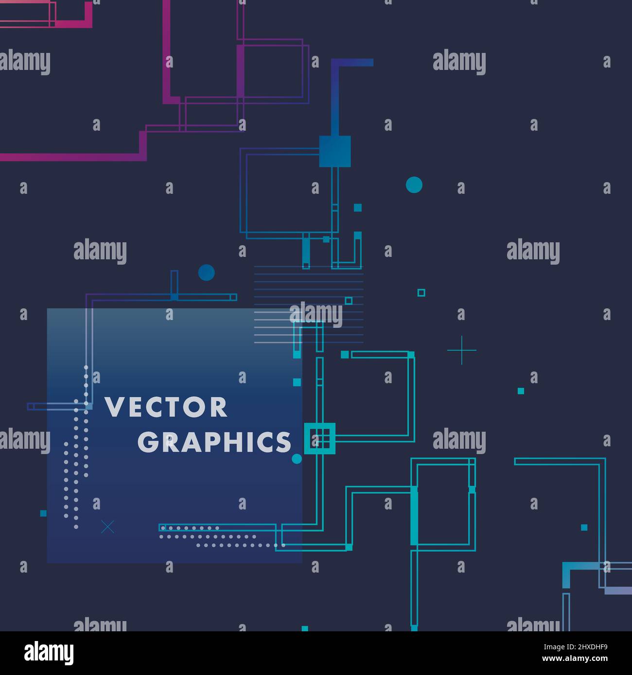 Abstract composition and geometric elements with connect lines and ...