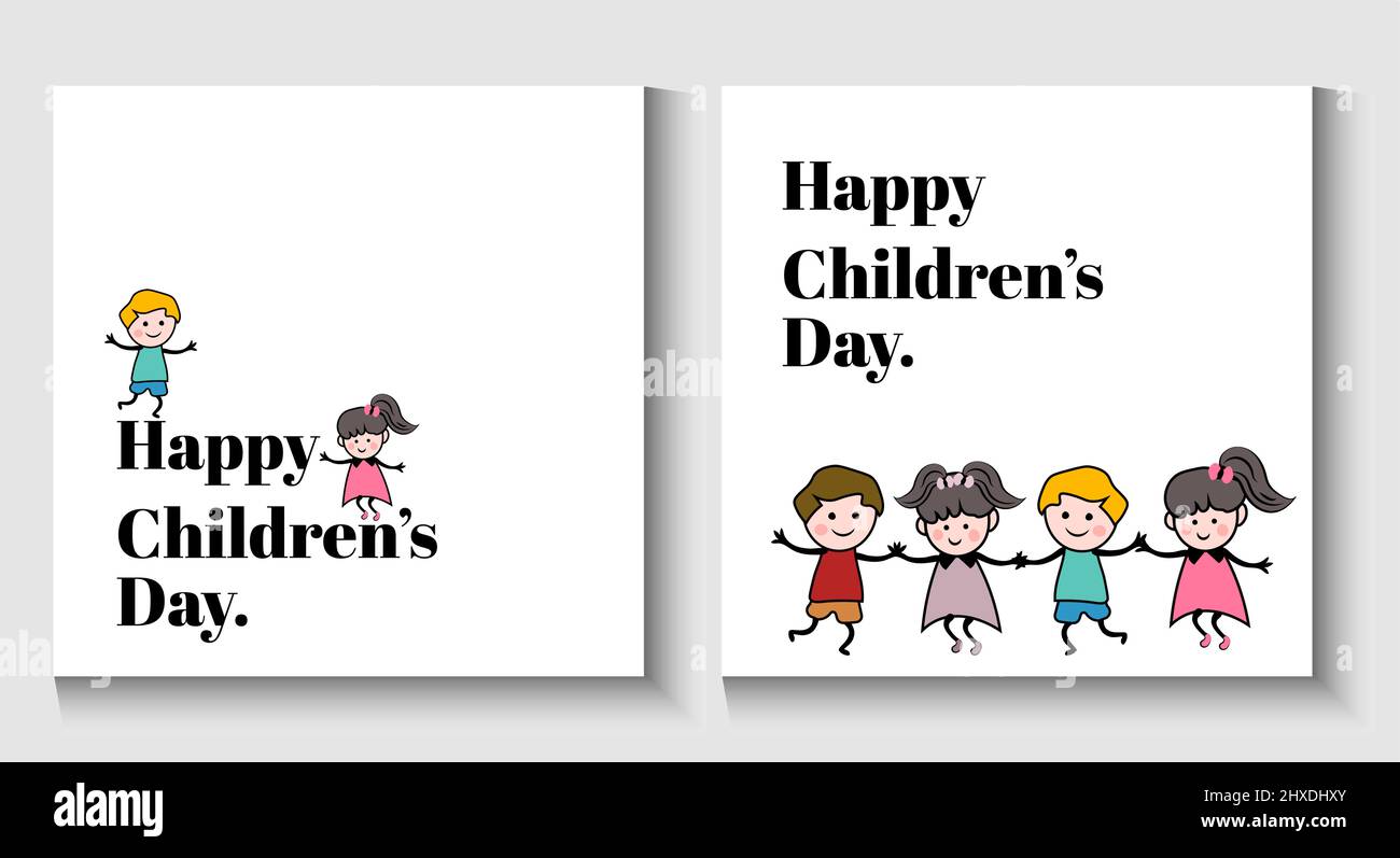 Happy Children's Day Greeting Editable Template Stock Vector Image ...