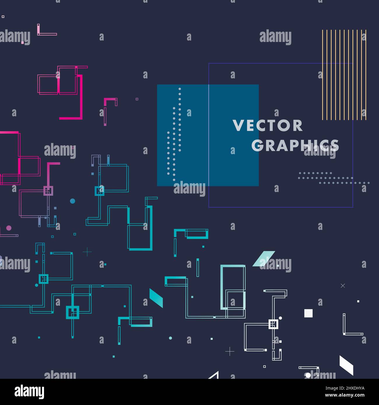 Vector modern background with connect lines and square. Abstract ...