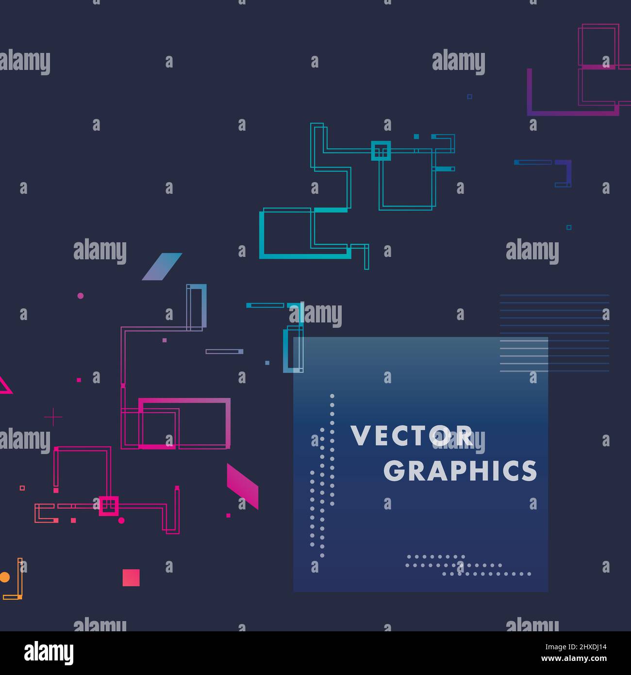 Abstract composition and geometric elements with connect lines and ...