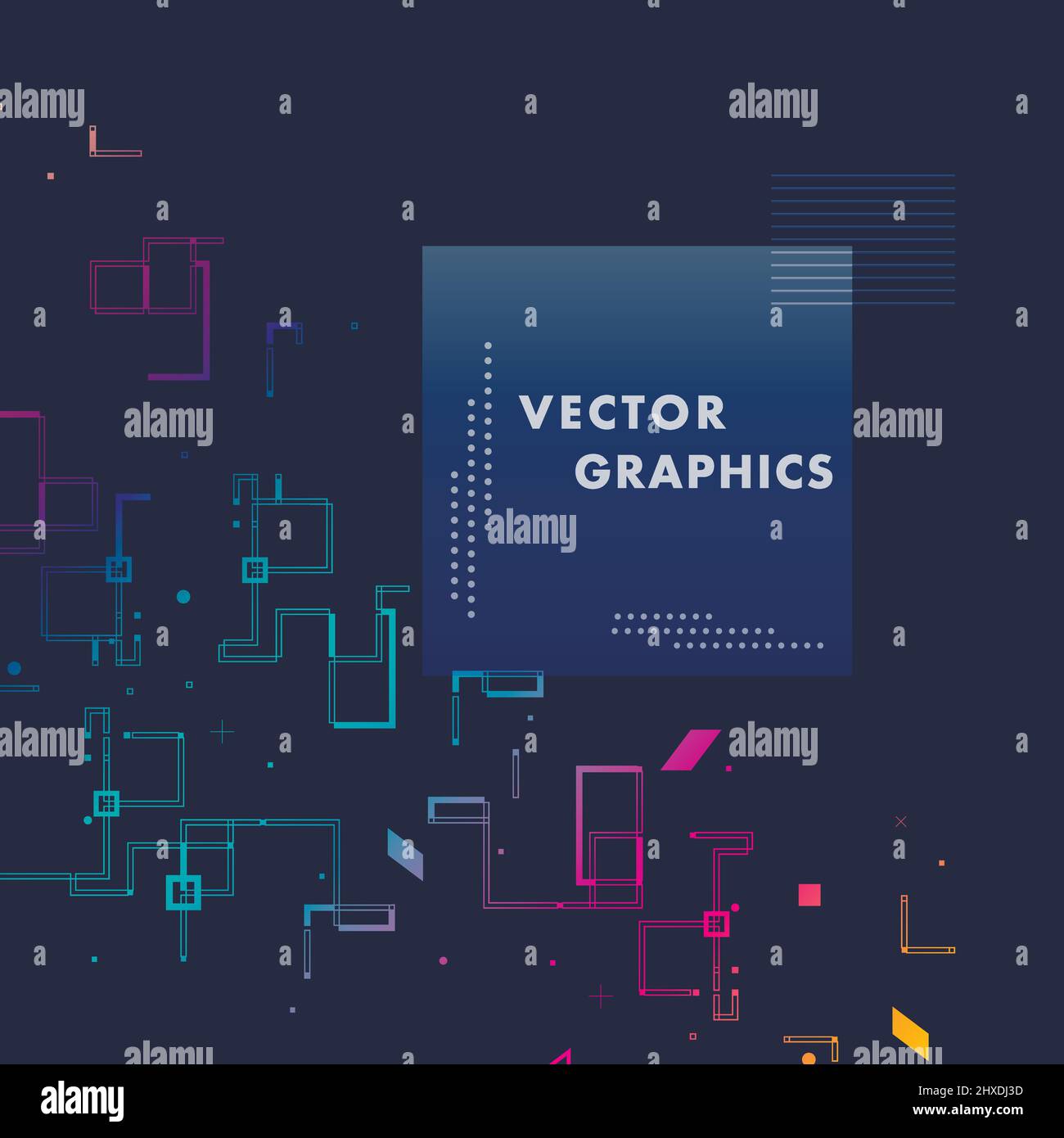 Abstract composition and geometric elements with connect lines and ...