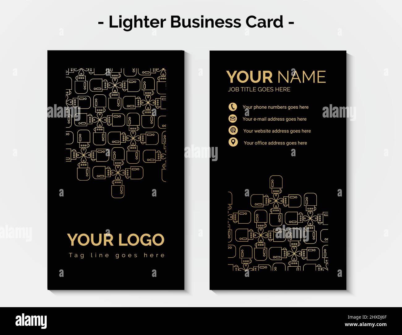 Creative Business Card Design for Lighter Company Stock Vector Image ...