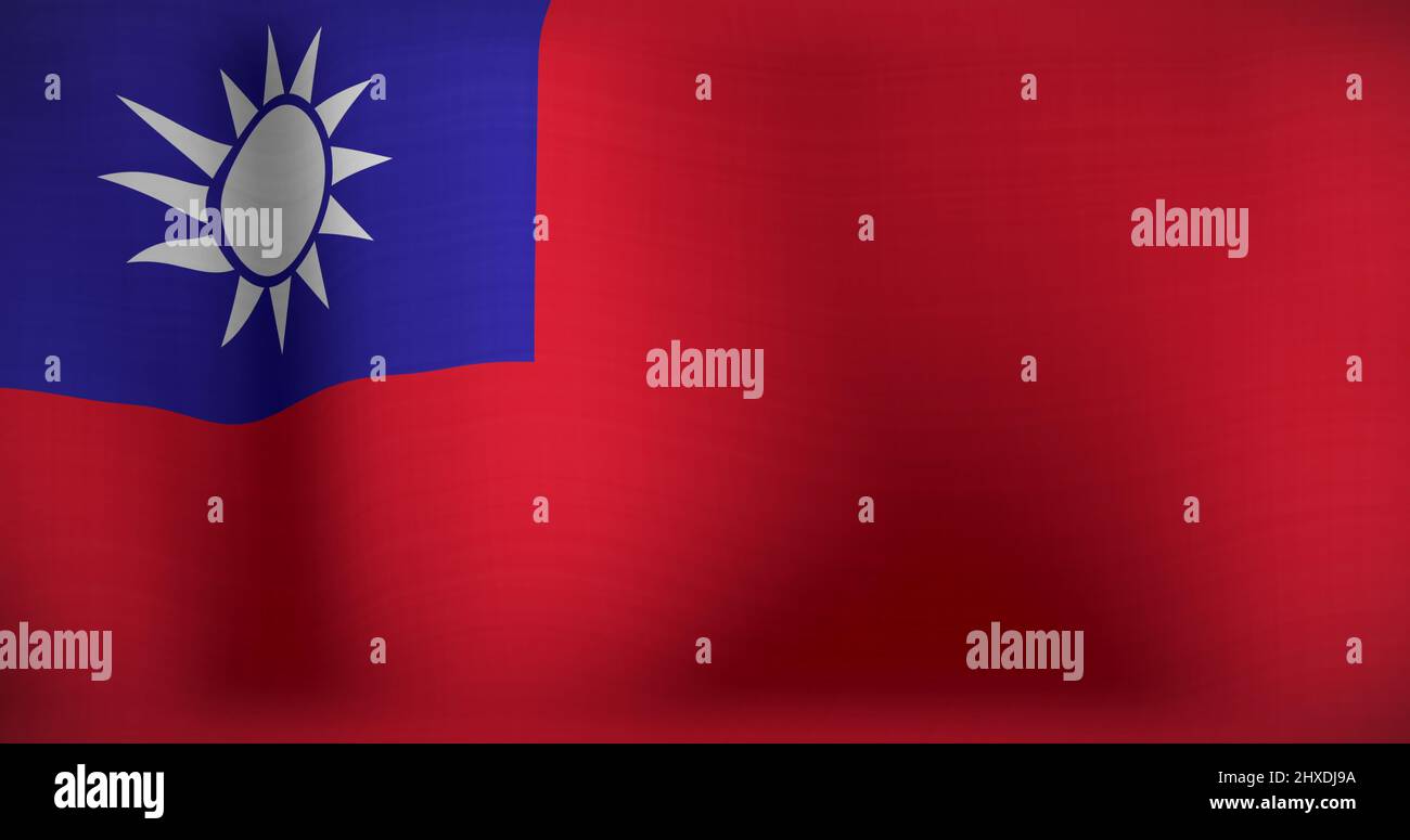 Image of moving and floating flag of taiwan Stock Photo - Alamy