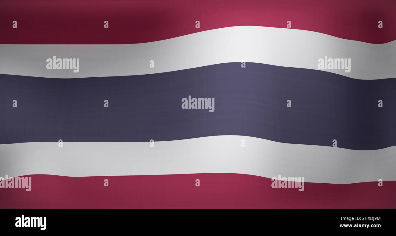 Image of moving and floating flag of thailand Stock Photo - Alamy