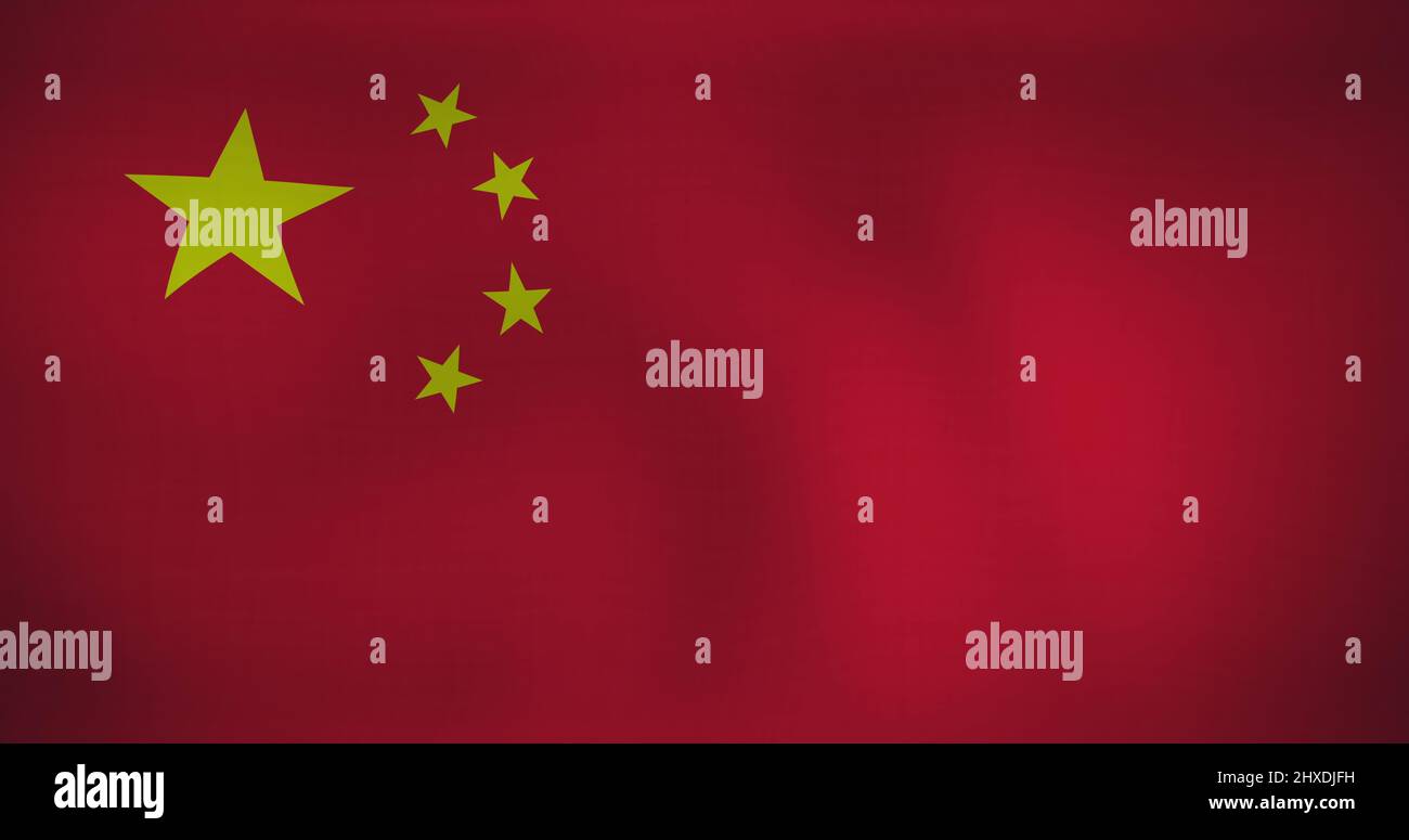 Image of waving flag of china Stock Photo - Alamy