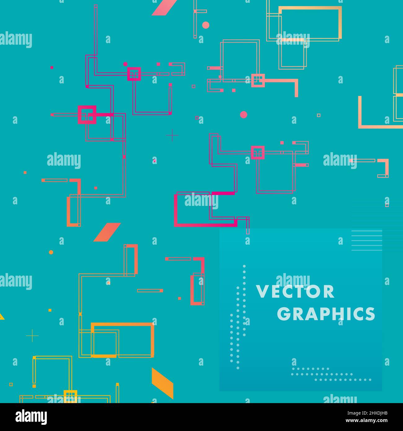 Abstract composition and geometric elements with connect lines and ...