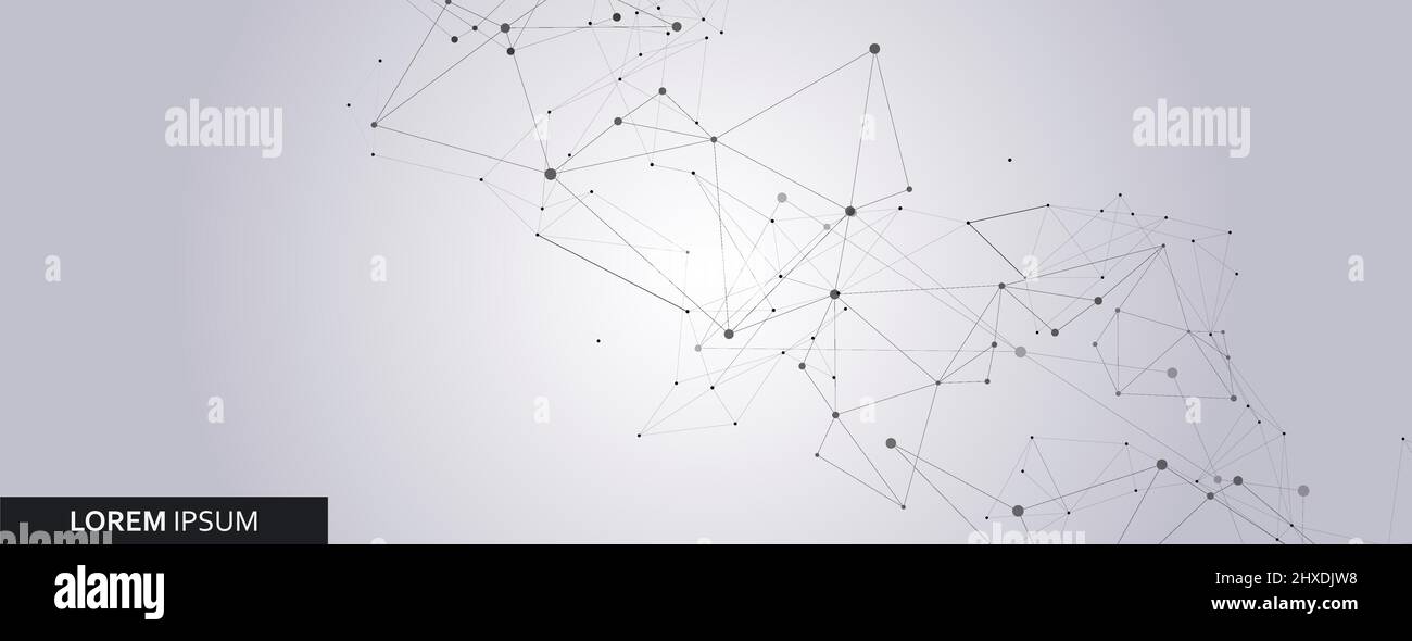 Abstract connection structure and vector science background. Template technology or web banner ...