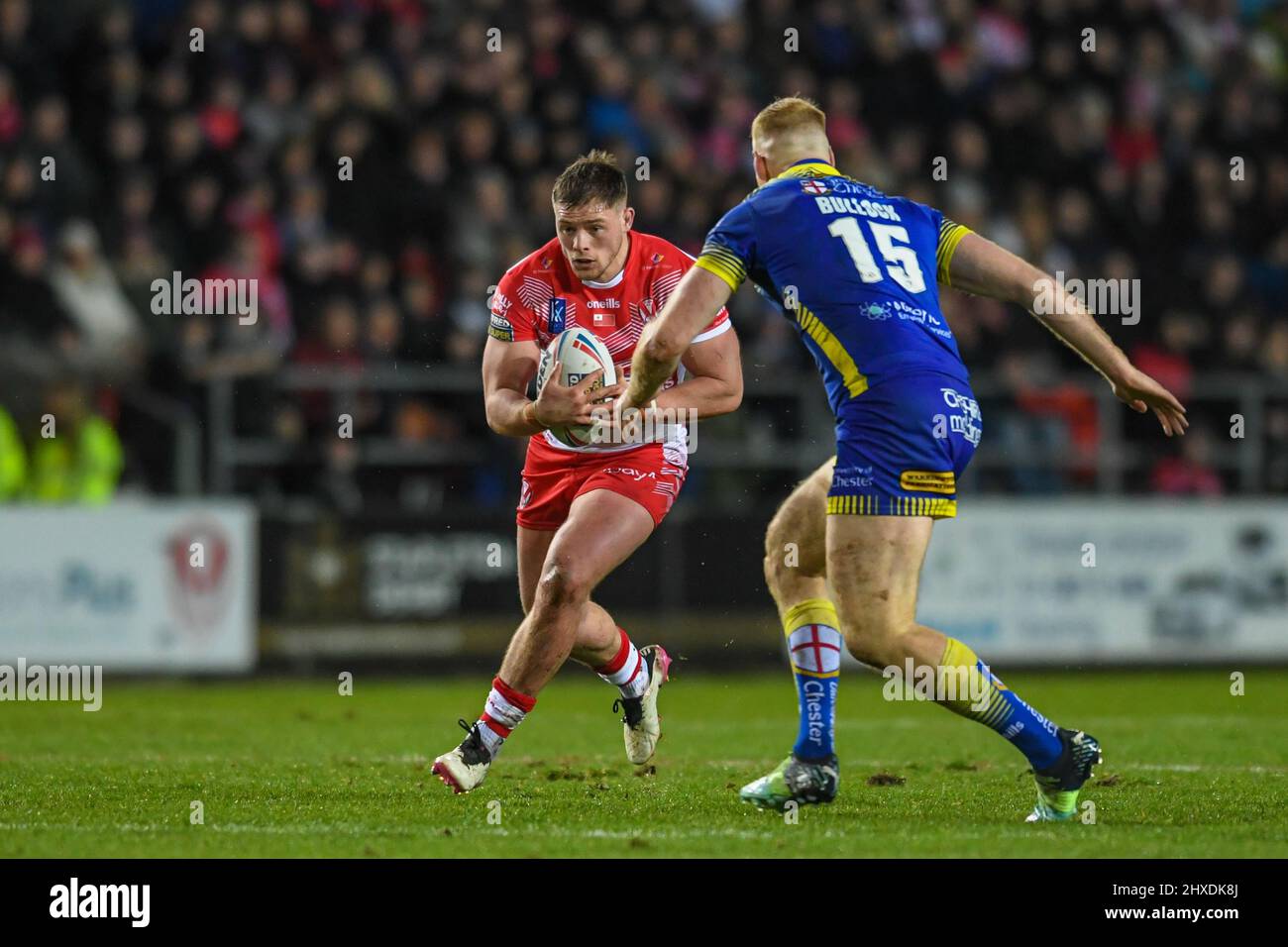 St Helens, UK. 11th Mar, 2022. Morgan Knowles #13 of St Helens looks ...