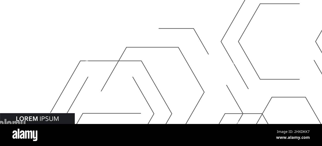 Vector banner design, white background with connect hexagon pattern ...