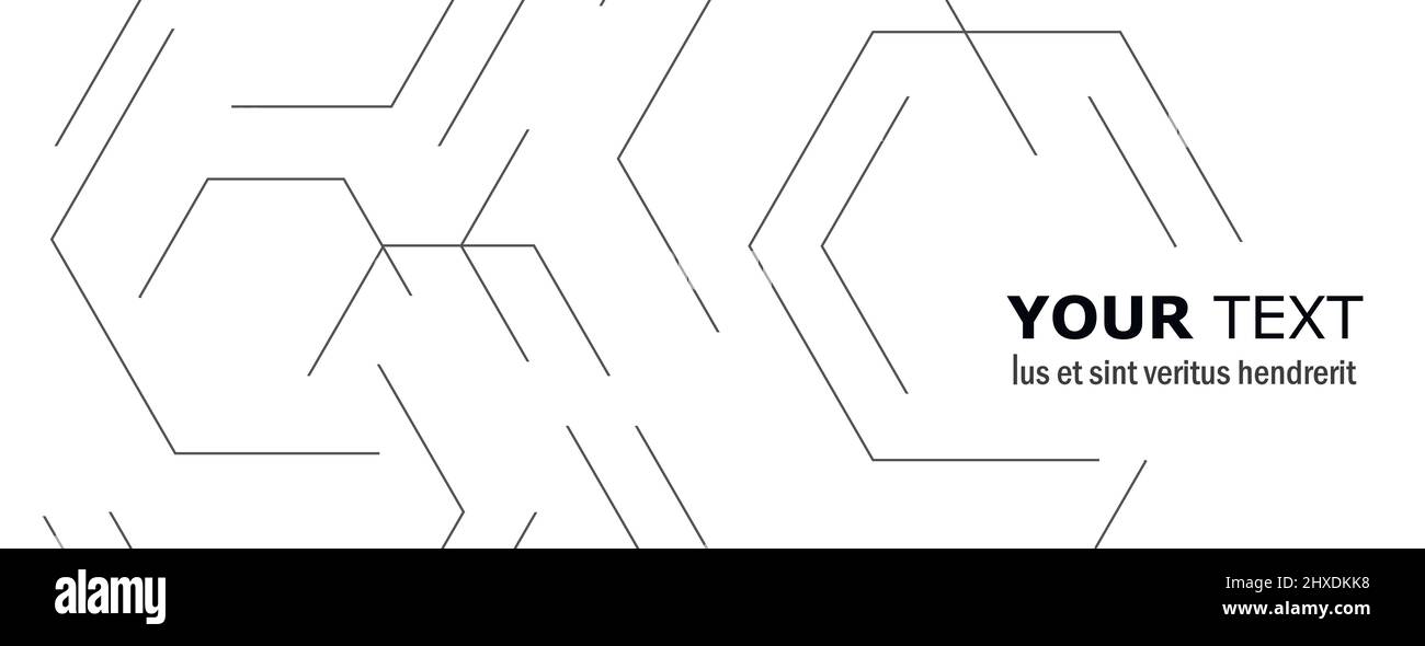 Vector banner design, white background with connect hexagon pattern ...